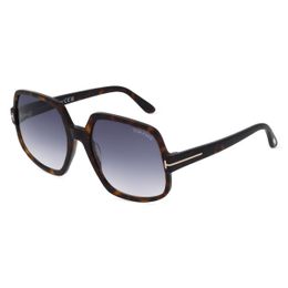 Tom Ford FT0992 DELPHINE-02 | Damen-Sonnenbrille | Fassung: Vollrand, Geometrisch, Acetat, Havanna Dunkel | Glasfarbe: Grau