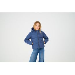 Steppjacke KIDS Only "KOGDOLLY SHORT PUFFER JACKET OTW", Mädchen, Gr. 122, blau (vintage indigo), Obermaterial: 60% Polyester, 40% Nylon, unifarben, casual, normal, Langarm, Jacken