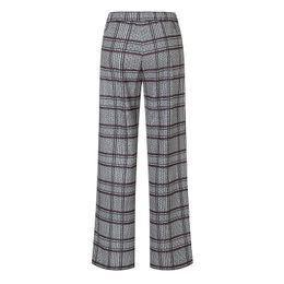 Stoffhose MAC "CHIARA", Damen, Gr. 40, L&auml;nge 30, burgundy check, Web, Obermaterial: 90% Polyester, 10% Elasthan, bedruckt, weit kn&ouml;chellang, Hosen Stoffhose, Sommerhose mit All-Over Print