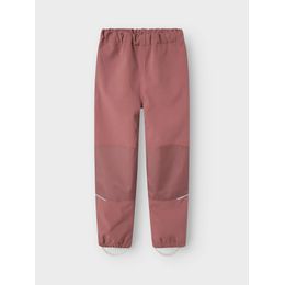 Regenhose name it "NKNALFA PANT SOLID NOOS", Mädchen, Gr. 104, N-Gr, rosa (wistful mauve), Softshell, Obermaterial: 96% Polyester, 4% Elasthan, unifarben, regular fit normal, Hosen