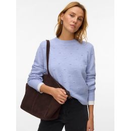 V&eacute;ro Moda Rundhalspullover VERO MODA "VMFRANCESCA LS O-NECK PULLOVER BOO", Damen, Gr. M, baby lavender detail:melange, Strick, Obermaterial: 65% Polyester, 28% Polyacryl, 5% Wolle, 2% Elasthan, meliert, regular fit normal, Rundhals, Rippstrickb&uuml;ndchen, Pullover Rundhalspullover