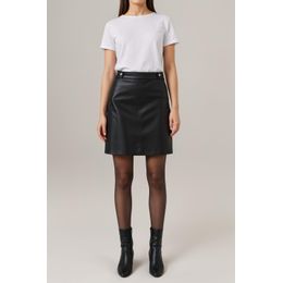 Lederimitatrock Only "ONLISABEL HW FAUX LEATHER SKIRT PNT", Damen, Gr. M (38), schwarz, Obermaterial: 100% Polyester, unifarben, regular fit kurz, Röcke