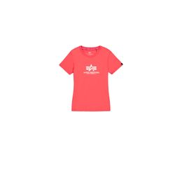 T-Shirt Alpha Industries "New Basic T-Shirt BL W", Damen, Gr. M, rot (radiant rot), Obermaterial: 100% Baumwolle, Shirts T-Shirt