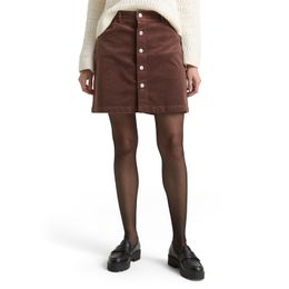 Minirock Tom Tailor Denim, Damen, Gr. L, soft chocolate braun, Web, Obermaterial: 98% Baumwolle, 2% Elasthan, unifarben, regular fit kurz, Röcke, mit Taschen