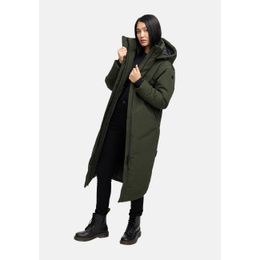 Wintermantel Navahoo "Schneewächter 14", Damen, Gr. 4XL (48), olivgrün, Obermaterial: 100% Polyester; Innenfutter: 100% Polyester; Wattierung: 100% Polyester; Ärmelfutter: 100% Polyester, gerade knieumspielend, eng normaler Saum, Mäntel, warmer Winter Kurzmantel