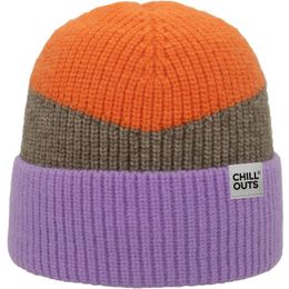 Chillouts Beanie »Natascha Hat« Moderne Rippstrickbeanie in Blockfarben orange / lilac