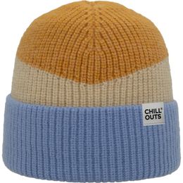 Chillouts Beanie »Natascha Hat« Moderne Rippstrickbeanie in Blockfarben curry / blue