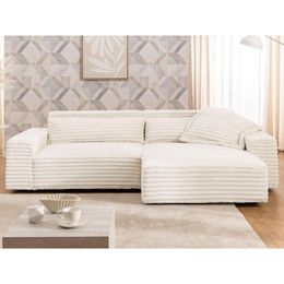 OTTO HOME Ecksofa »KINLEE Design-Sofa mit Recamiere rechts/links, Maße B/T/H 251/144/70cm« L-Form mit Wellenunterfederung, ohne Bettfunktion,...