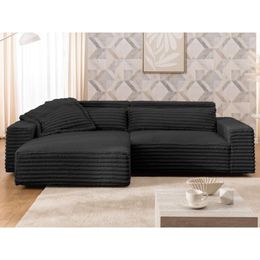 OTTO HOME Ecksofa »KINLEE Design-Sofa mit Recamiere rechts/links, Maße B/T/H 251/144/70cm« L-Form mit Wellenunterfederung, ohne Bettfunktion,...