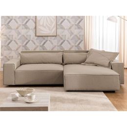 OTTO HOME Ecksofa »KINLEE Design-Sofa mit Recamiere rechts/links, Maße B/T/H 251/144/70cm« L-Form mit Wellenunterfederung, ohne Bettfunktion,...