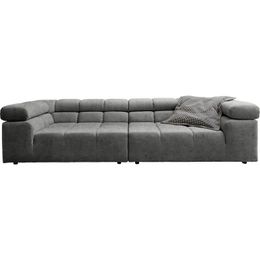 Inosign Big-Sofa »Ancona B/T/H: 290/110/70 cm« auffällige Steppung, inkl. 2 Zierkissen und verstellbaren Kopfstützen steel 0