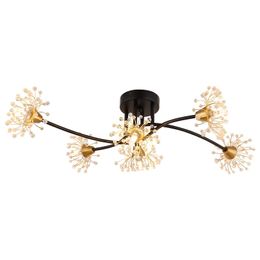 Globo LIGHTING Deckenleuchte »FIORE« G9 1 Stk. Deckenlampe/goldfarben/Acrylkristalle/Wohnzimmer/Schlafzimmer schwarz
