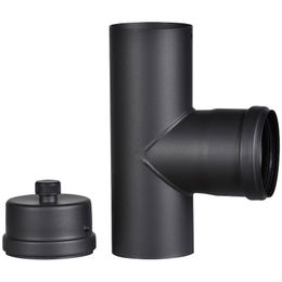 FIREFIX Ofenrohr 2 Stk. tlg. f&uuml;r 100 mm Pelletofenrohr schwarz