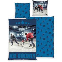 Quelle Jugendbettwäsche »Eiskockey« 2 Stk. tlg. mit tollem Motiv bunt Obermaterial: 100% Baumwolle B/L: 135 cm x 200 cm