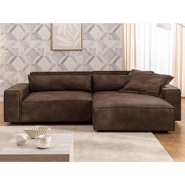 OTTO HOME Ecksofa »KINLEE Design-Sofa mit Recamiere rechts/links, Maße B/T/H 251/144/70cm« L-Form mit Wellenunterfederung, ohne Bettfunktion,...