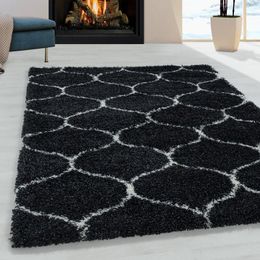 Ayyildiz Teppiche Hochflor-Teppich &raquo;SALSA 3201&laquo; rechteckig 50 mm H&ouml;he auch in rund, Pflegeleicht / Strapazierf&auml;hig / Shaggy/ Wohnzimmer anthrazit...