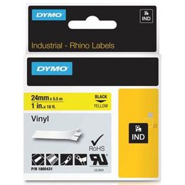 Dymo Rhino 6000+ Vinyl 24 mm x 5,5 m schwarz auf gelb