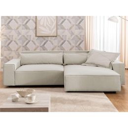 OTTO HOME Ecksofa »KINLEE Design-Sofa mit Recamiere rechts/links, Maße B/T/H 251/144/70cm« L-Form mit Wellenunterfederung, ohne Bettfunktion,...