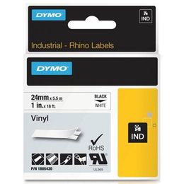 Dymo Rhino 6000+ Vinyl 24 mm x 5,5 m schwarz auf wei&szlig;