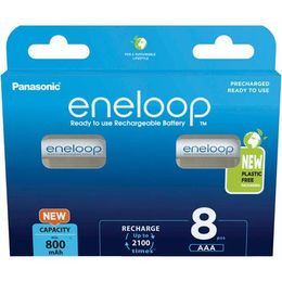 1x8 Panasonic Eneloop Micro AAA 800mAh Ni-MH BK-4MCDE/8BE