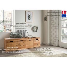 Home Affaire Schuhbank »Dura Schuhbank incl. Schubladen funktionell und stabil« Massivholz, Skandinavisches Design, Robust, stabil, FSC...