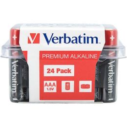 1x24 Verbatim Alkaline Batterie Micro AAA LR 03 PVC Box 49504