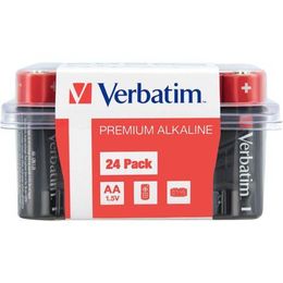 1x24 Verbatim Alkaline Batterie Mignon AA LR6 49505