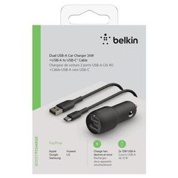 Belkin USB-A Kfz-Ladeger&auml;t, 24W 1m USB-C Kabel sw. CCE001bt1MBK