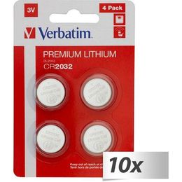 10x4 Verbatim CR 2032 Lithium Batterie 49533