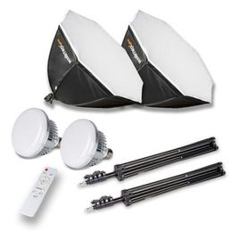 WALIMEX pro LED 60W Octagon &Oslash;65cm Bi color Kit 2