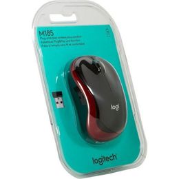 Logitech M 185 Cordless Notebook Mouse USB schwarz / rot