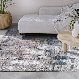 ELLE DECORATION Teppich &raquo;Malard&laquo; rechteckig 5 mm H&ouml;he Kurzflor, Anti Rutsch, Vintage, Modern, Wohnzimmer, Flur saphir Oberfl&auml;che: 100% Polyester B...