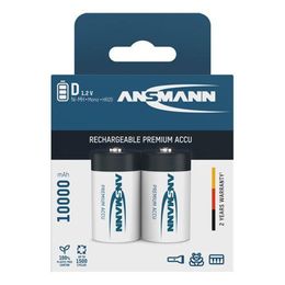 1x2 Ansmann NiMH Akku 10000 Mono D 9300 mAh 5030642