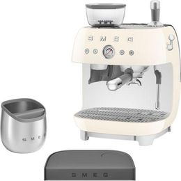 Smeg EGF03CREU Siebtr&auml;ger creme + Knock-Box und Tampermatte