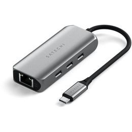 Satechi USB-C 4-Port Hub with 2.5 Gigabit Ethernet space grey