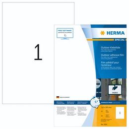 Herma Outd. Klebef.Etik. 210X297 wei&szlig; 50 Bl. DIN A4 50 St&uuml;ck 9501