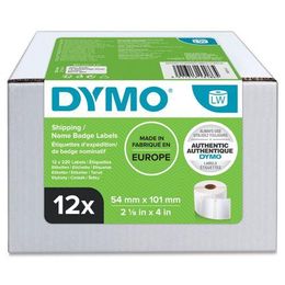 Dymo Versand-Etiketten Gro&szlig;pack 54 x 101 mm wei&szlig; 12x 220 13186