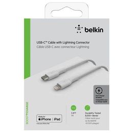 Belkin Lightning/USB-C Kabel 1m PVC, mfi zertifiziert, wei&szlig;