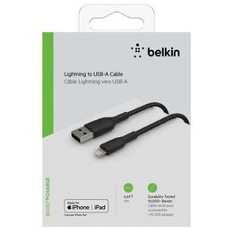 Belkin Lightning Lade/Sync Kabel 2m, ummantelt, mfi zert, schwarz