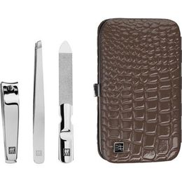 Zwilling Manik&uuml;re Pedik&uuml;re Set 3tlg. mit Nagelknipser, Braun