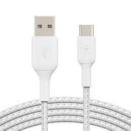 Belkin USB-C/USB-A Kabel 3m ummantelt, wei&szlig; CAB002bt3MWH