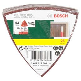 Bosch 25 Schleifbl&auml;tter f&uuml;r Deltaschleifer K&ouml;rnung 60/120/24