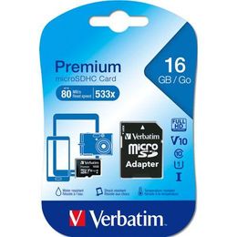 Verbatim microSDHC 16GB Class 10 UHS-I incl Adapt. 44082
