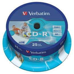 1x25 Verbatim CD-R 80 / 700MB 52x Speed, Data Life plus print.