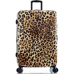Heys Hartschalen-Trolley »Leopard, 76 cm« 111 l 4 Rollen x Joachim Llambi Reisegepäck TSA Schloss Volumenerweiterung Brown Leopard