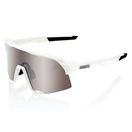 100% 100percent S3 HiPER Mirror Lens Matte White HiPER Silver