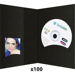 1x100 Daiber Passbildmappen m. CD-Rom-Fach bis 10x15cm schw.