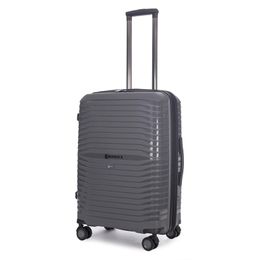 Stratic Trolley »BRIGHT+ Koffer M« 1 Stk. tlg. 65 l 4 Rollen Hartschalenkoffer Trolley TSA-Zahlenschloss CONNECT NFC-Chip grey