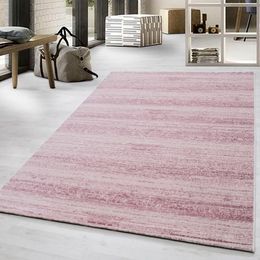 Ayyildiz Teppiche Teppich &raquo;Plus 8000&laquo; rechteckig 6 mm H&ouml;he L&auml;ufer, gestreifter Flachflor, robust, Webteppich, alle R&auml;ume pink Obermaterial: 100%...