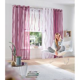 my home Gardine &raquo;Dimona&laquo; &Ouml;sen 2 Stk. tlg. 2er-Set, transparent, Voile, Polyester beere Obermaterial: 100% Polyester 295 cm